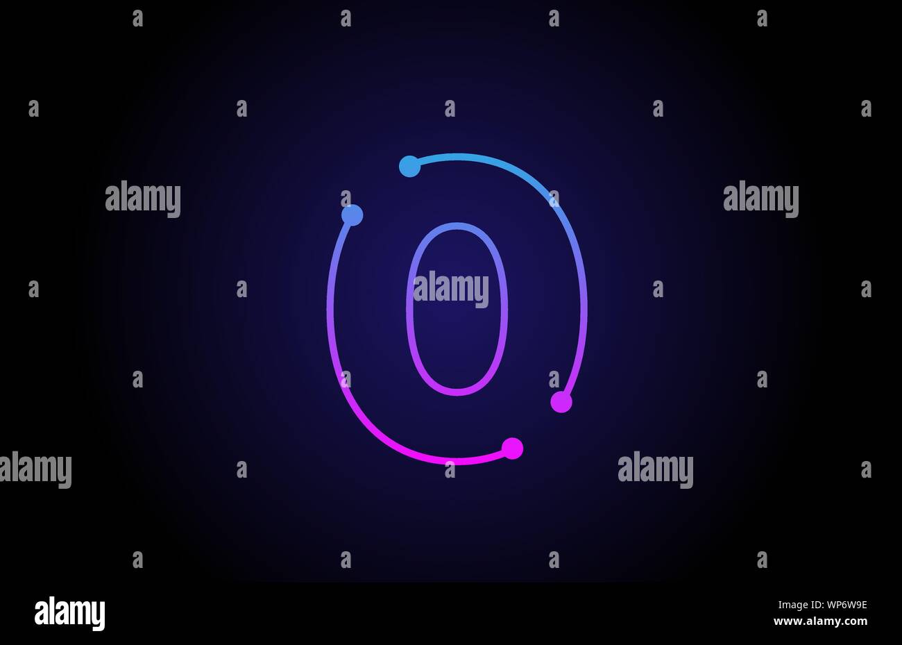 Number 0 zero logo icon design in pink blue colors suitable for a ...