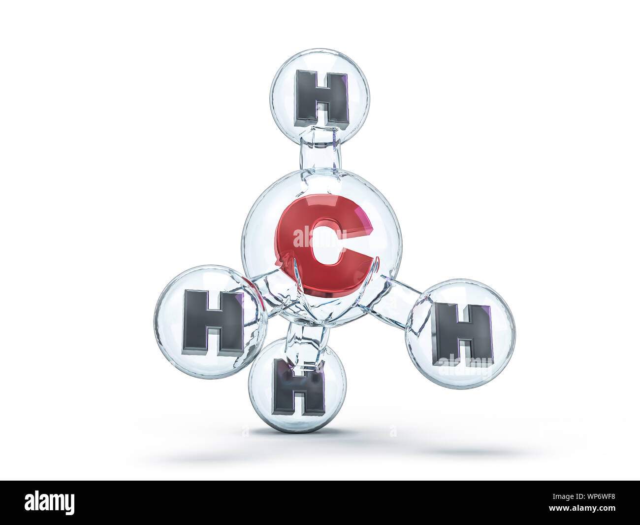 Methane Molecule Image. Science background. 3D rendering Stock Photo ...