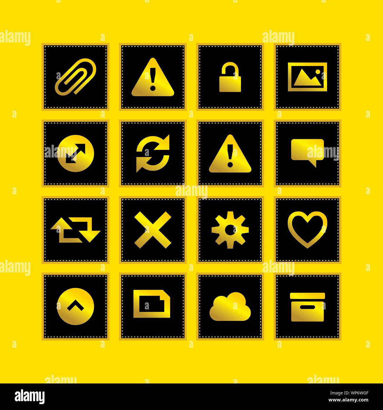 Yellow and black icon set Stock Vector Image & Art - Alamy