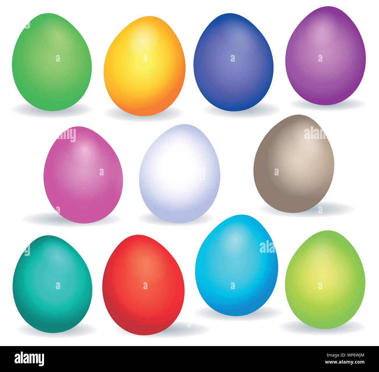 Set of 6 eggs Stock Vector Images - Alamy