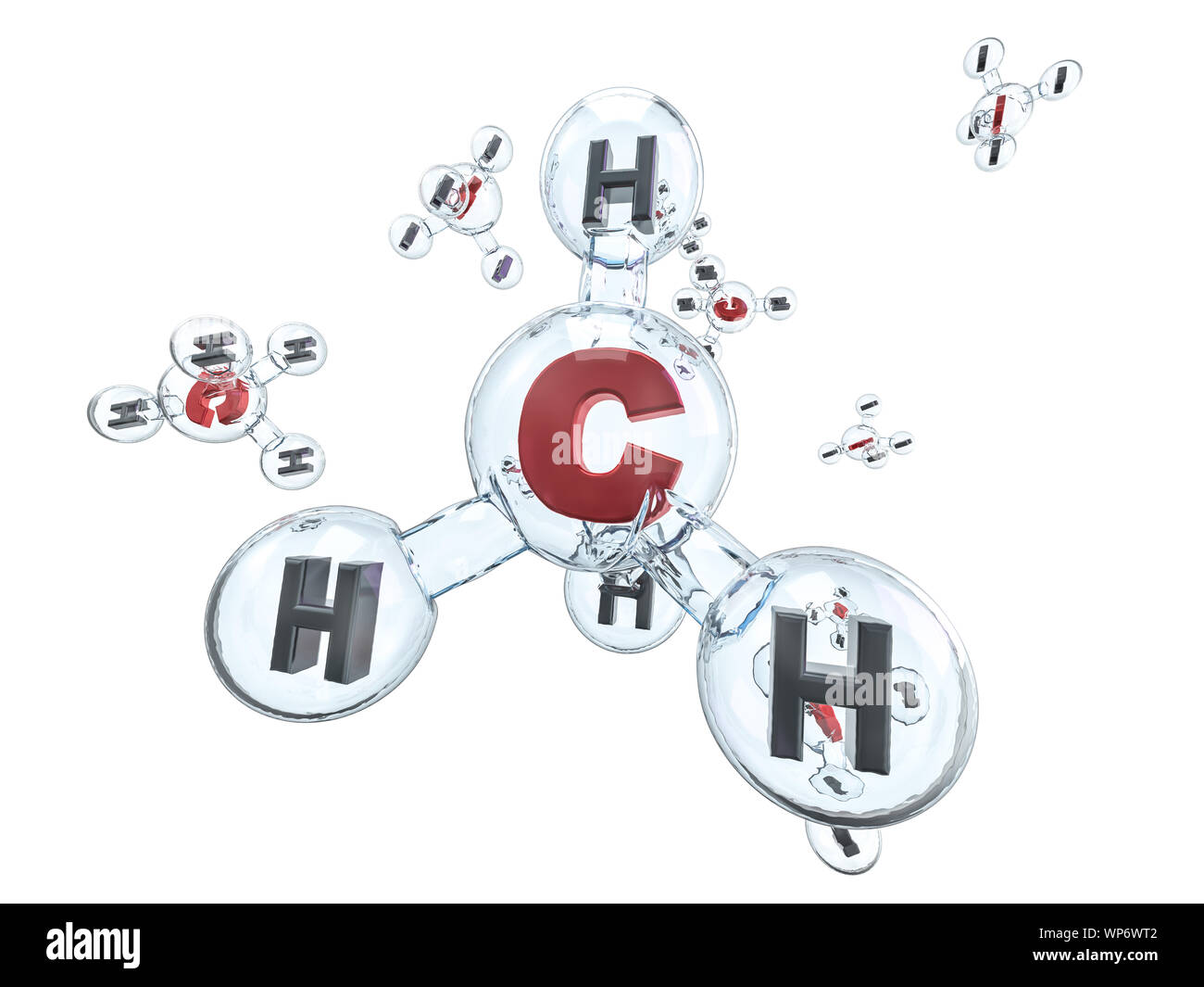 Methane Molecule Image. Science background. 3D rendering Stock Photo ...