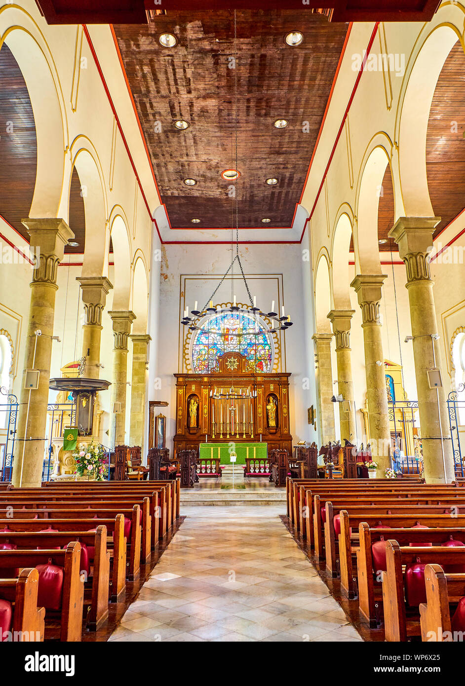 Gibraltar, UK - June 29, 2019. Nave of Holy Trinity Cathedral ...