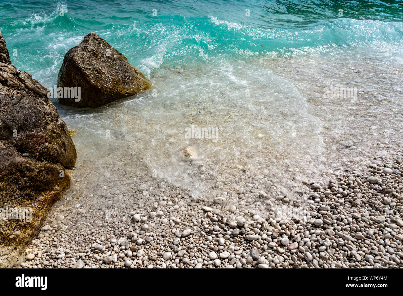 rocky scenic mali bok orlec beach on cres island croatia with turquoise ...