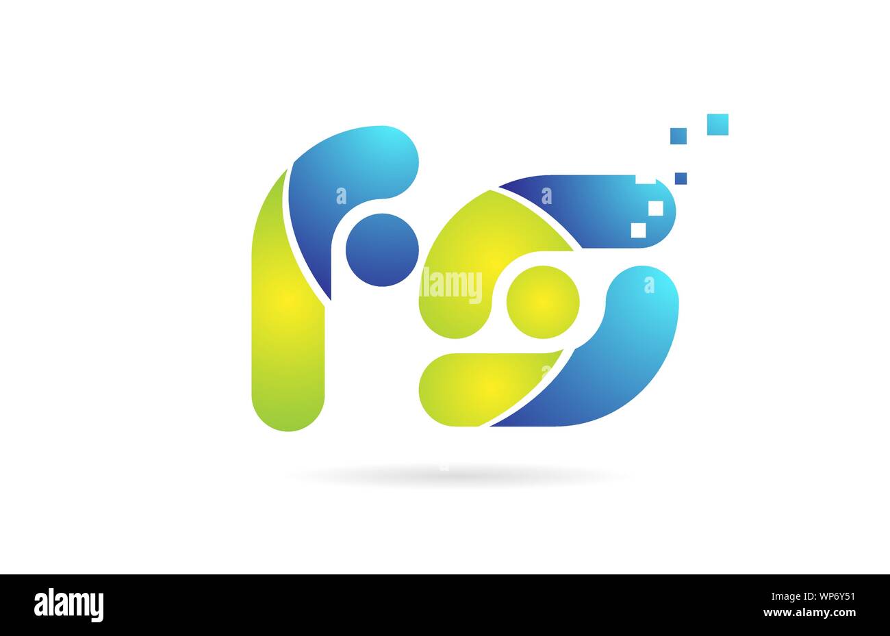 fs f s blue green alphabet combination letter logo design suitable for ...