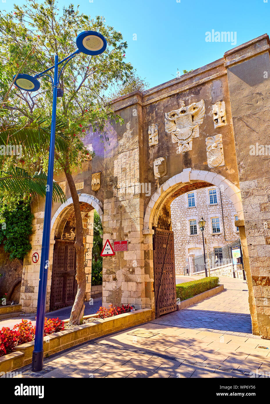 The new and old Southport Gates of the Charles V Wall, looking north. A ...
