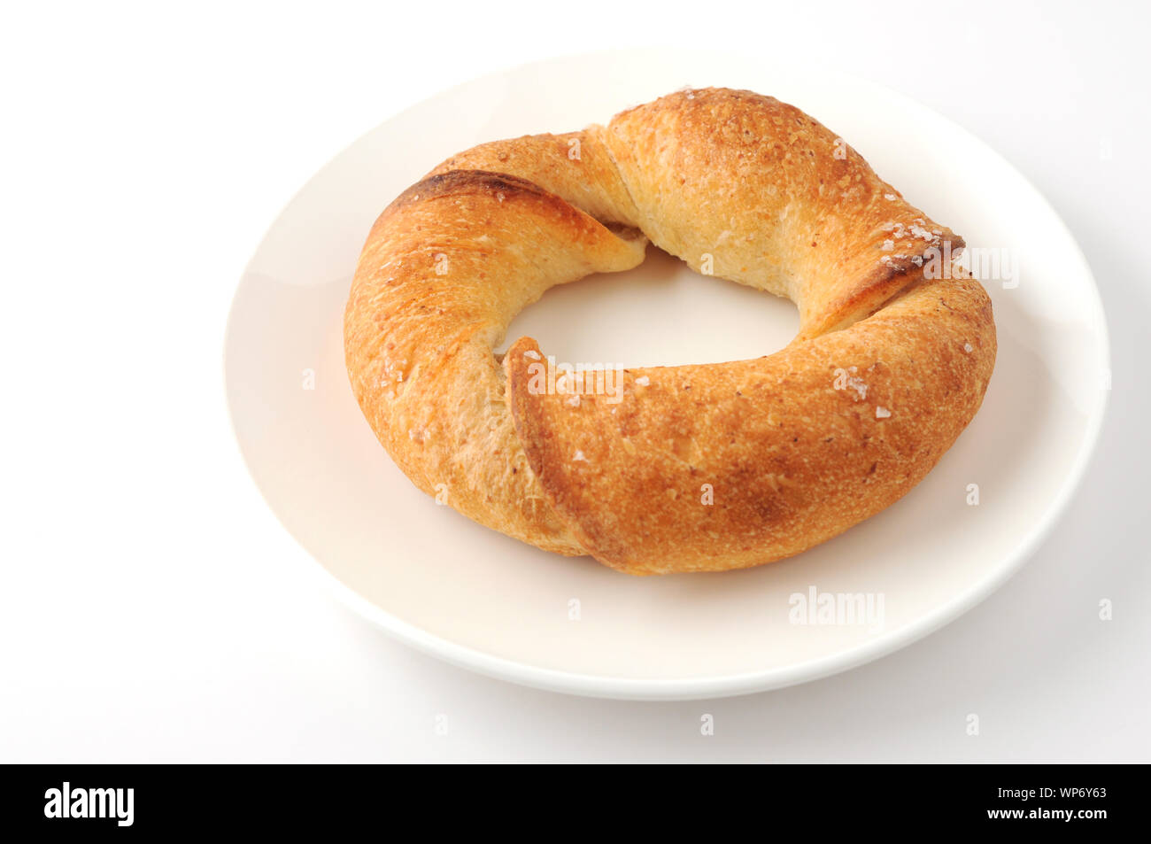 french bread shaped circle closeup isolated on white background Stock ...