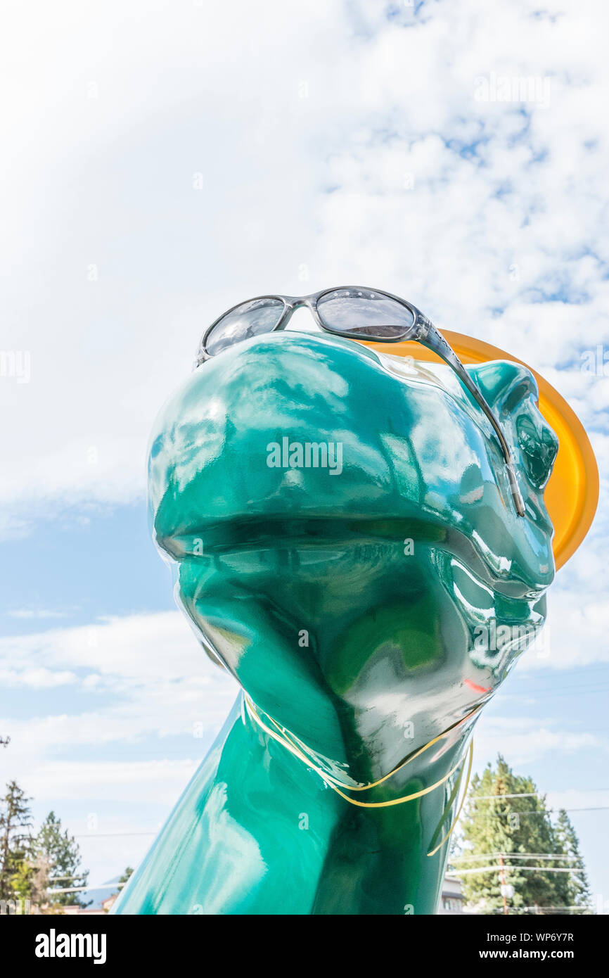 The head of Dino the brontosaurus dinosaur is the Sinclair service ...