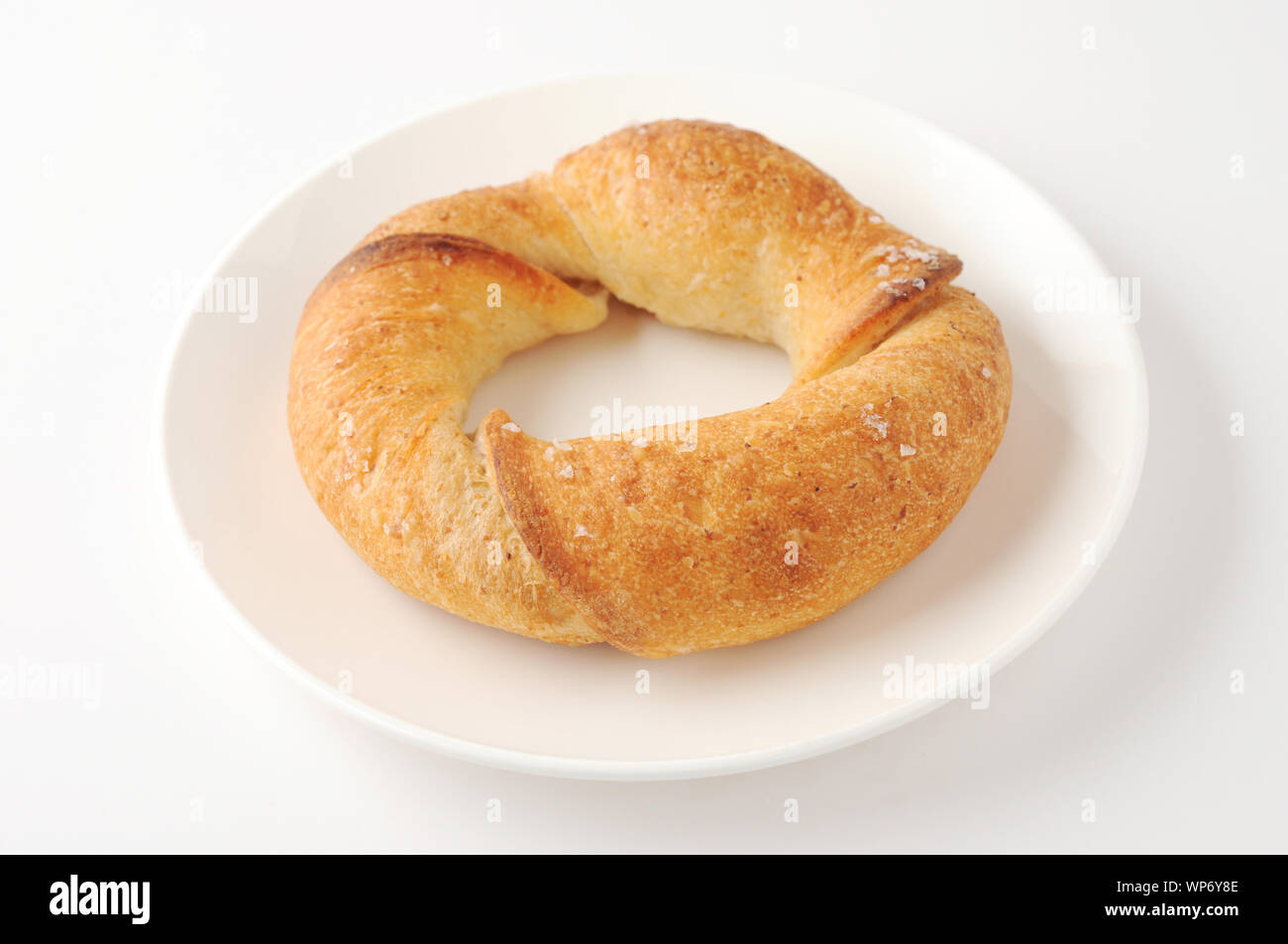 french bread shaped circle closeup isolated on white background Stock ...
