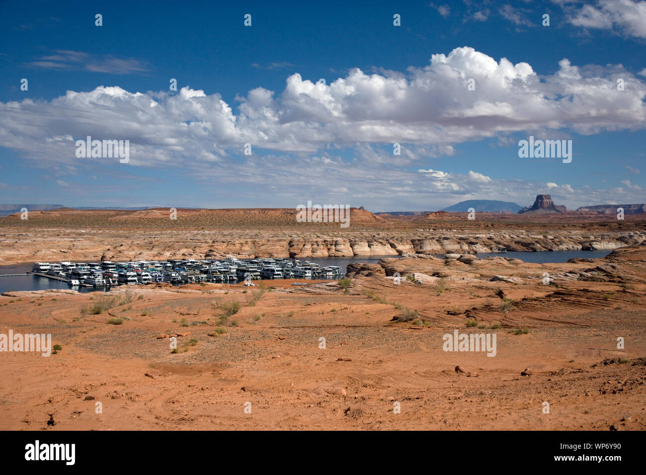 Lake Powell boat marina, Arizona Stock Photo - Alamy