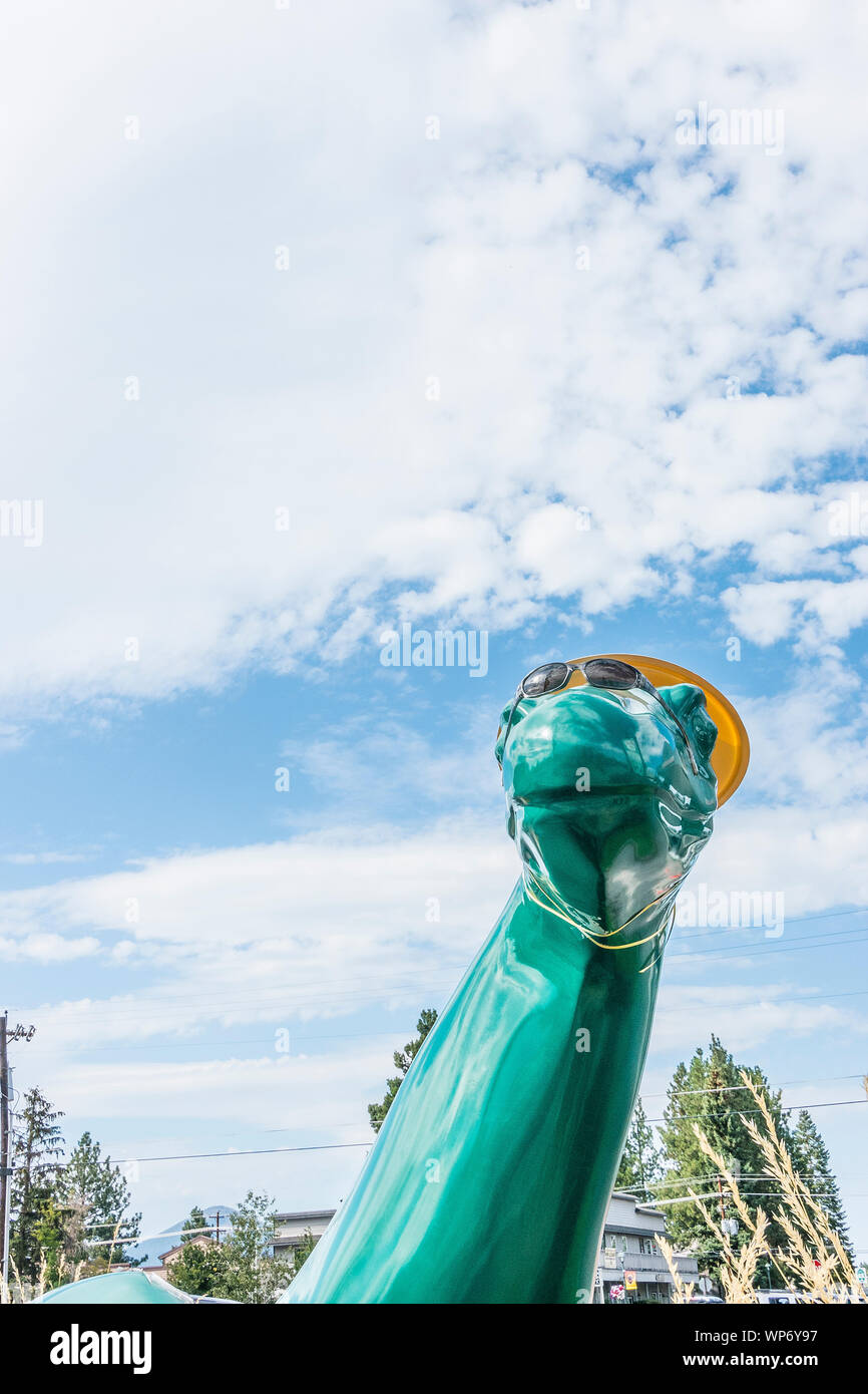 The head of Dino the brontosaurus dinosaur is the Sinclair service ...