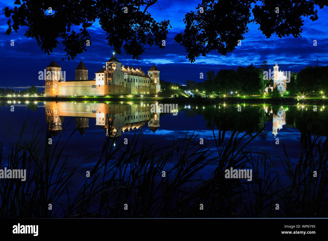 The 16th century Gothic Mir Castle (UNESCO World Heritage Site) at ...