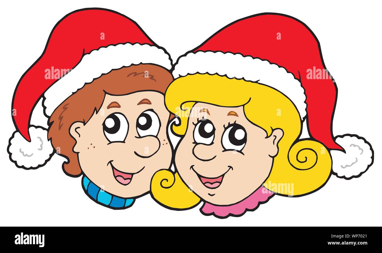 Christmas boy and girl Stock Vector Image & Art - Alamy