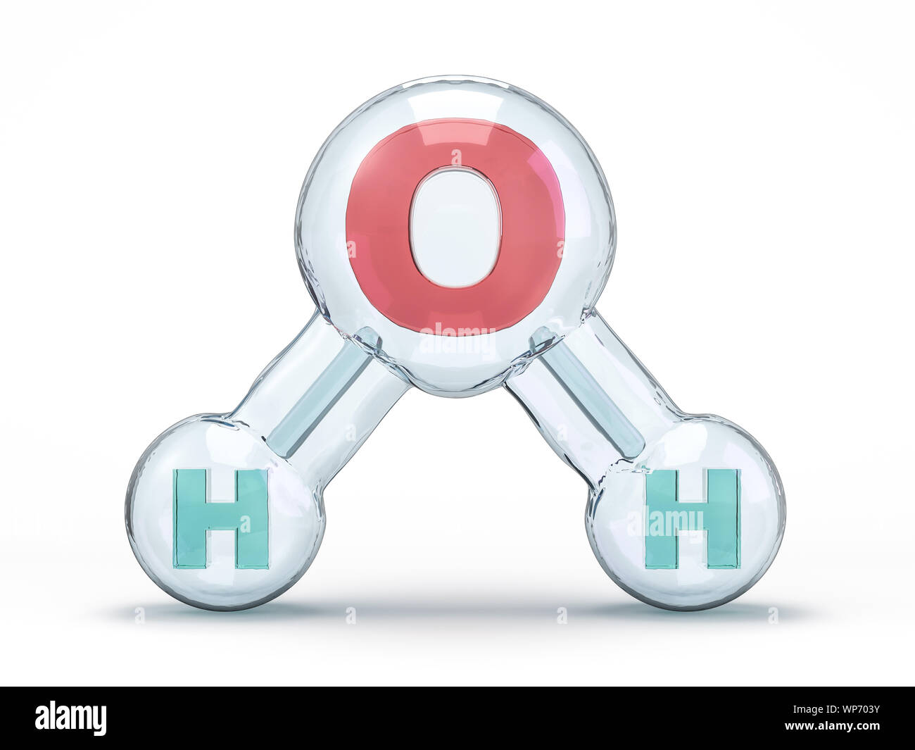 Water molecule. Ecology, biology and biochemistry concept. 3D rendering ...
