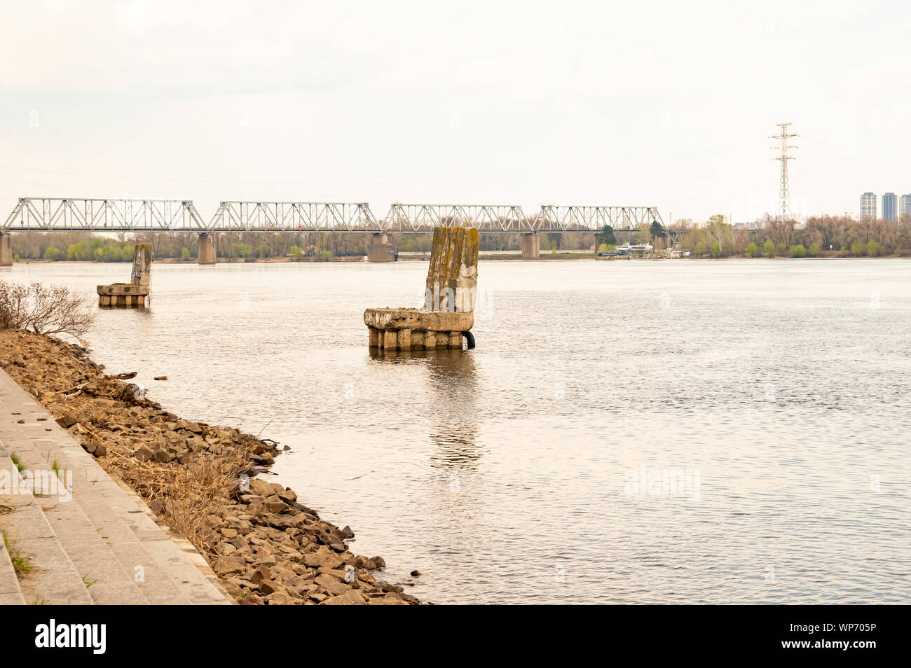 Old mooring space for ships on the Dnieper River Stock Photo - Alamy