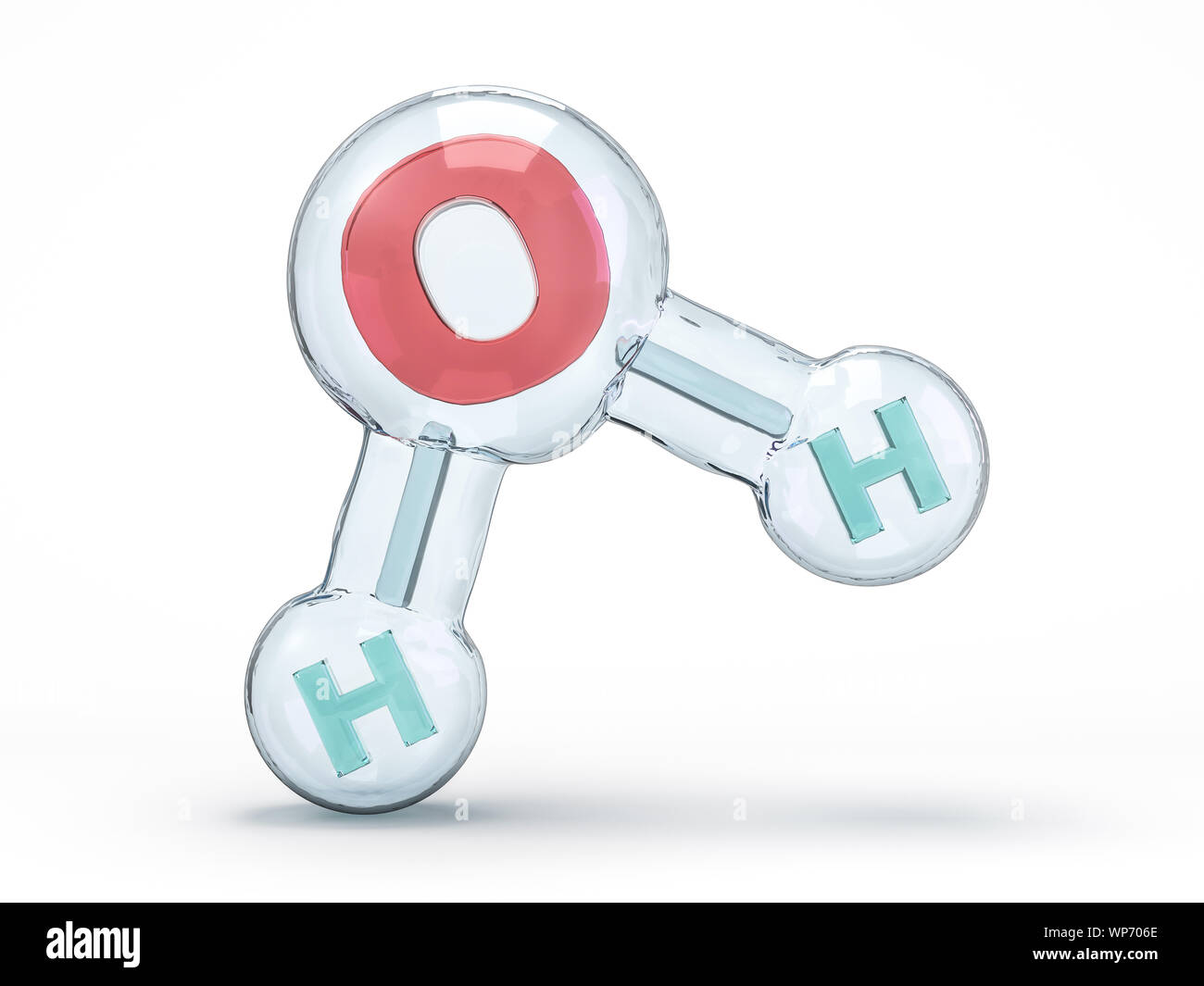 Water molecule. Ecology, biology and biochemistry concept. 3D rendering ...