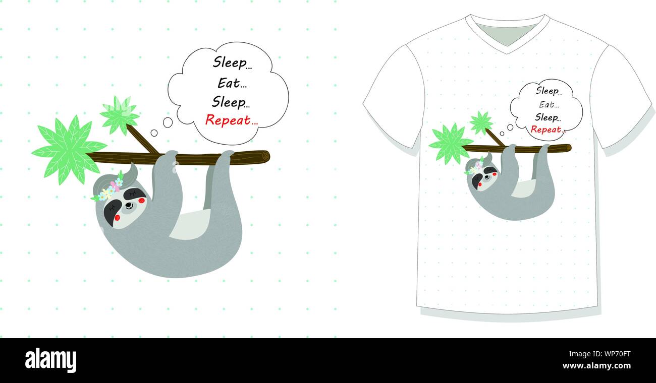 Sloth animal eat Stock Vector Images - Alamy