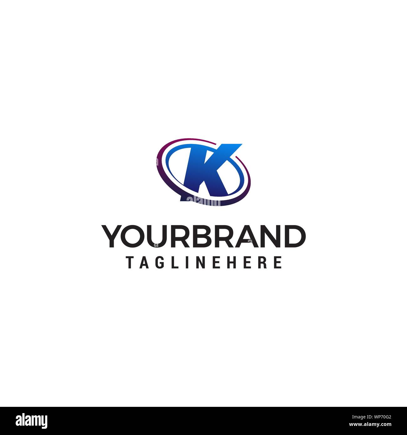 Swoosh Letter K technology logo concept template Stock Vector Image ...