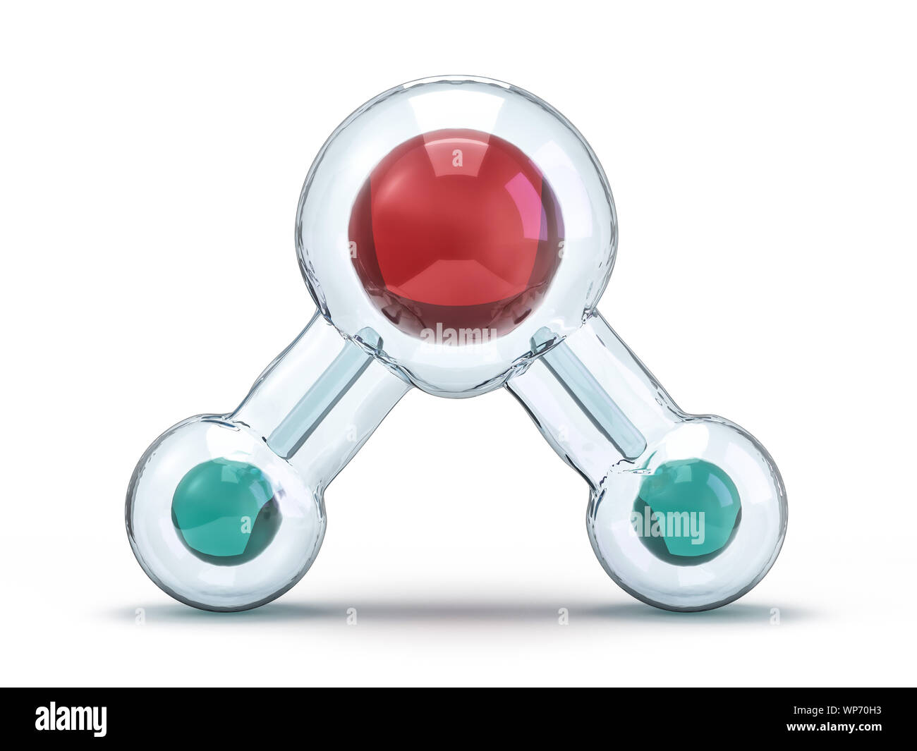Water molecule. Ecology, biology and biochemistry concept. 3D rendering ...
