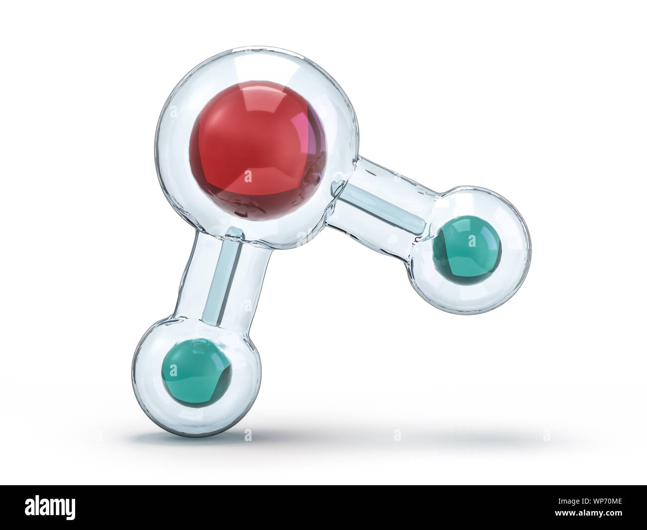 Water molecule. Ecology, biology and biochemistry concept. 3D rendering ...