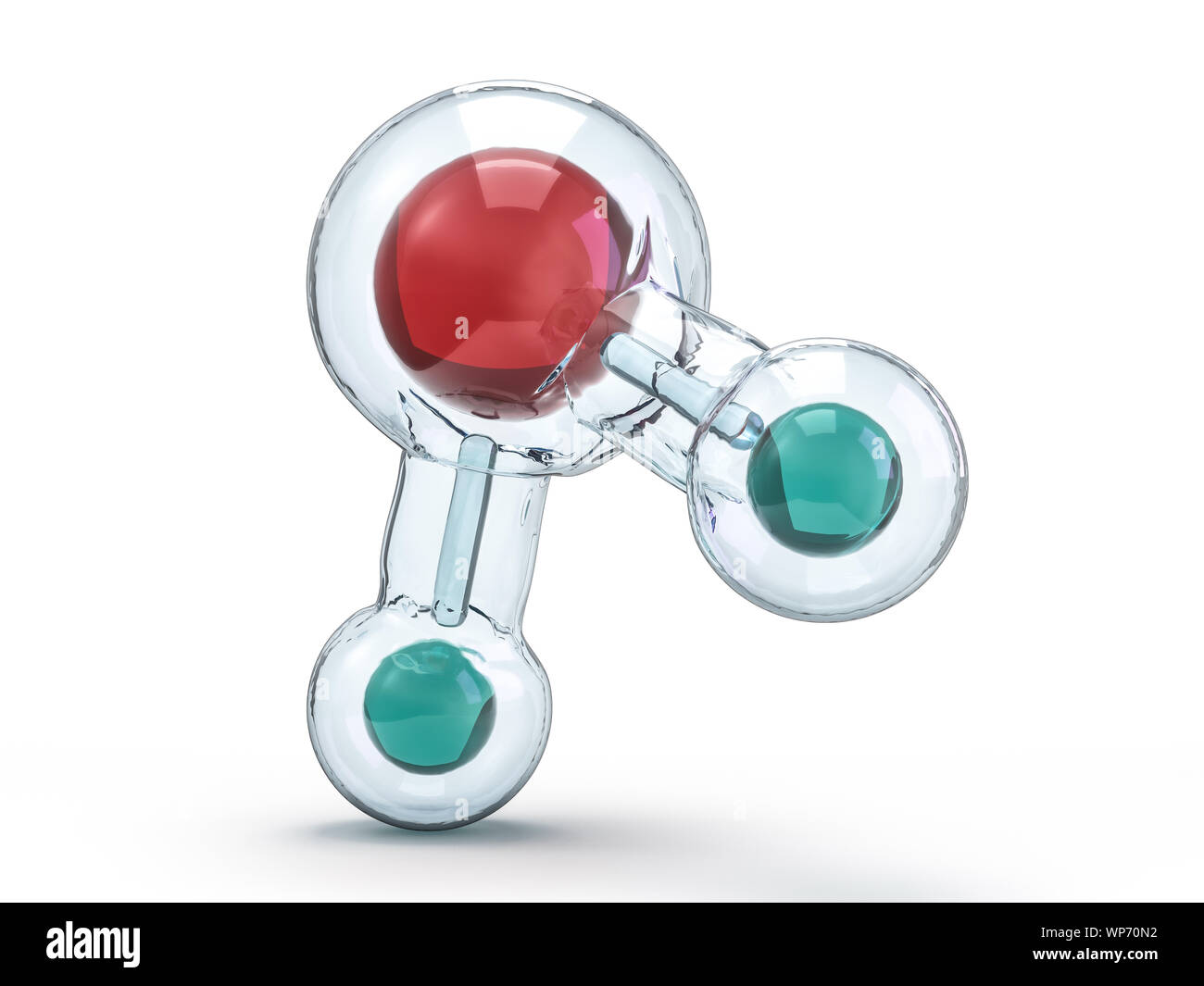 Water molecule. Ecology, biology and biochemistry concept. 3D rendering ...