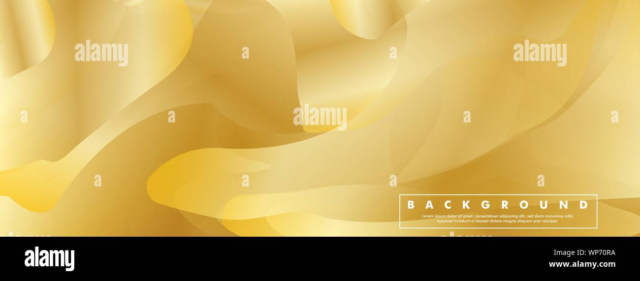 Abstract Background of Gold Gradients. The shape of a wavy liquid vector banner. illustration of ...