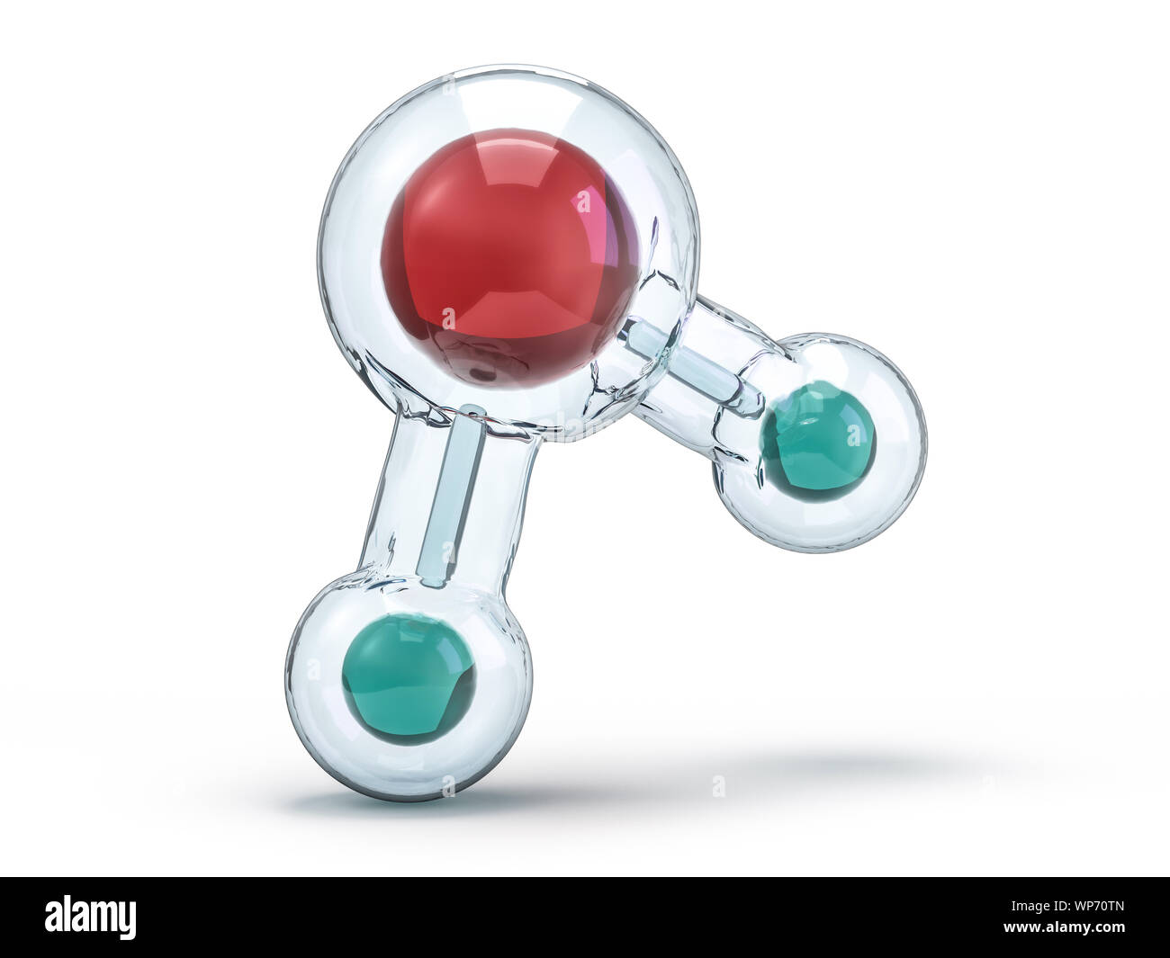 Water molecule. Ecology, biology and biochemistry concept. 3D rendering ...