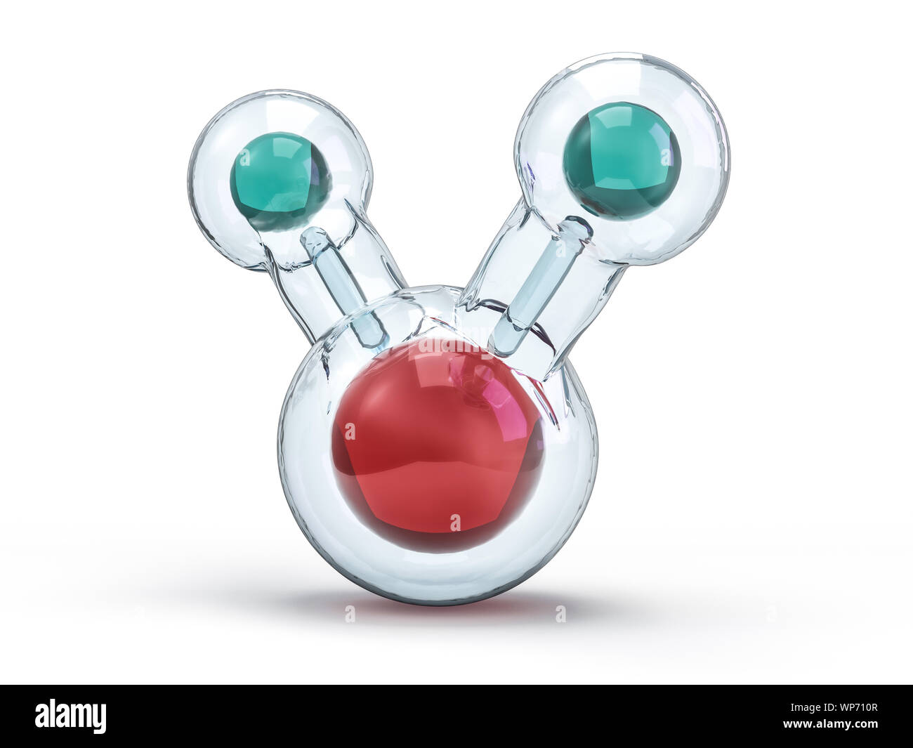 Water molecule. Ecology, biology and biochemistry concept. 3D rendering ...
