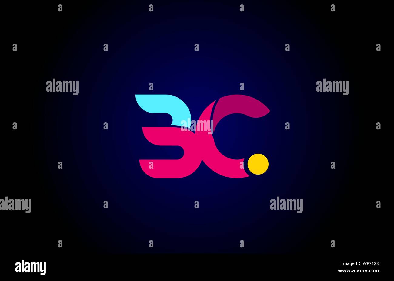 pink blue alphabet letter BC B C combination for company logo. Suitable ...