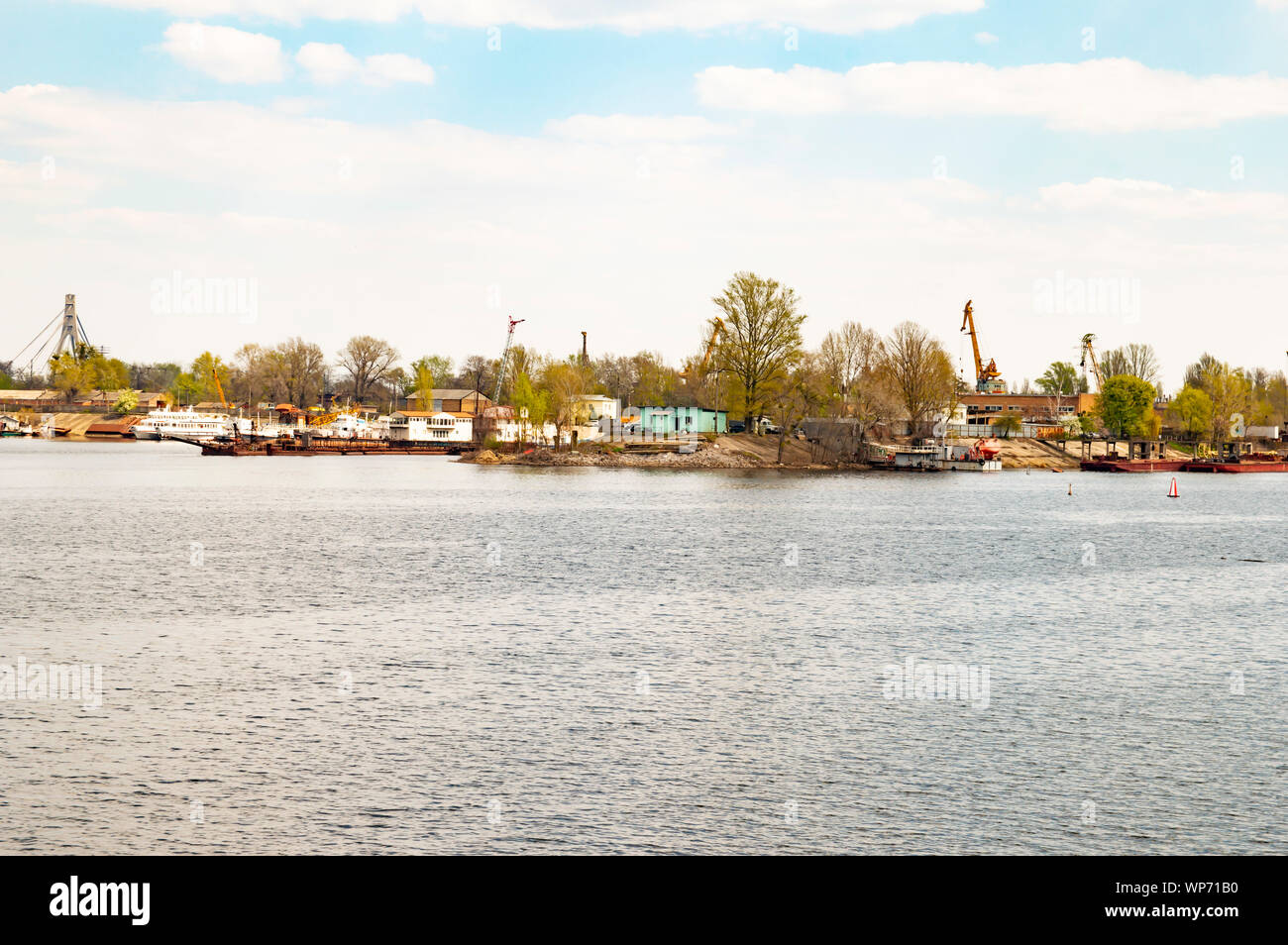 Dnieper river on a background of blue sky - Ukraine Stock Photo - Alamy