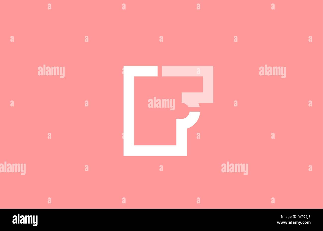 pink white alphabet letter f for logo icon design. Suitable as a ...