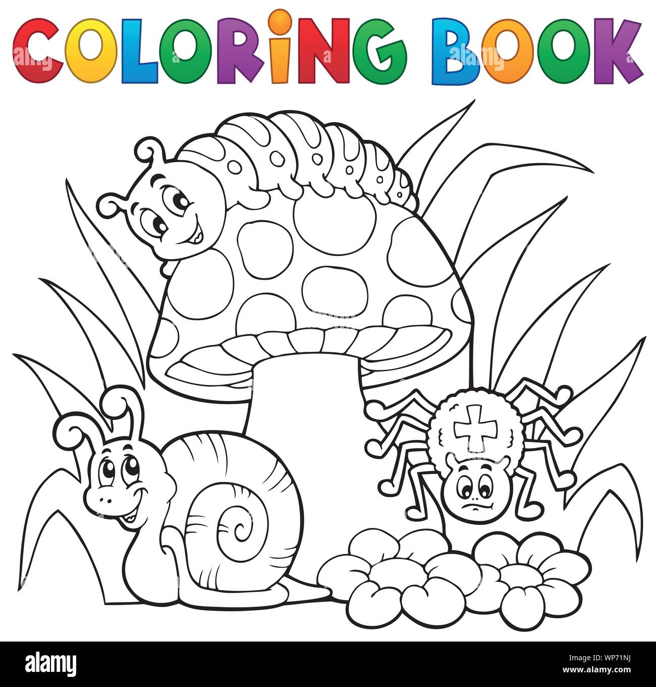 Coloring book toadstool with animals Stock Vector Image & Art - Alamy