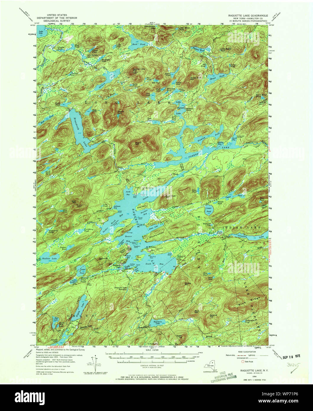 Map of raquette lake hi-res stock photography and images - Alamy