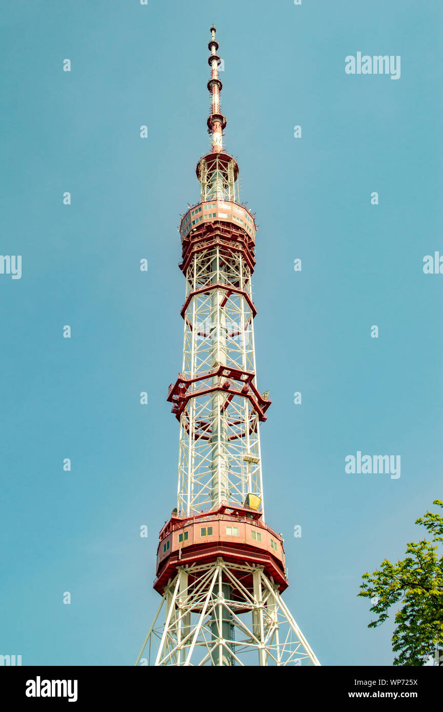 Television tower in Kiev Ukraine. Telecommunications. Tourism. Travels Stock Photo - Alamy