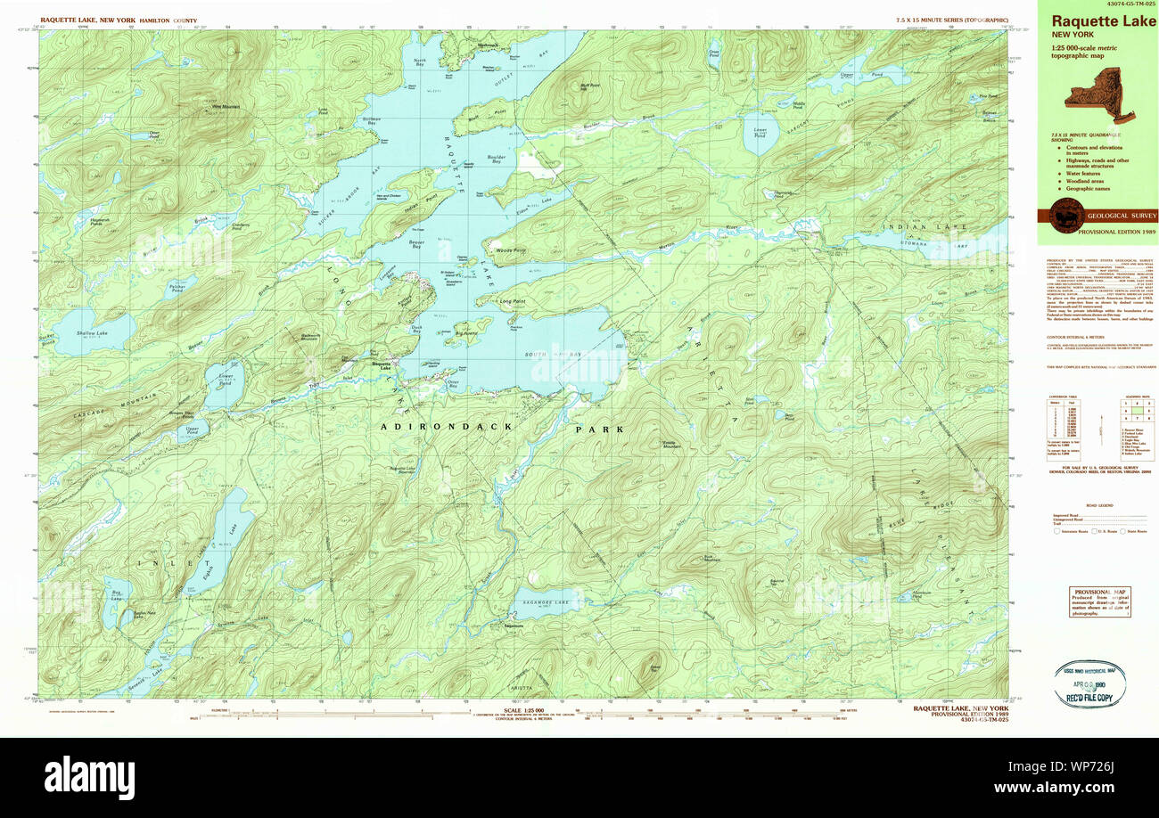 Map of raquette lake hi-res stock photography and images - Alamy
