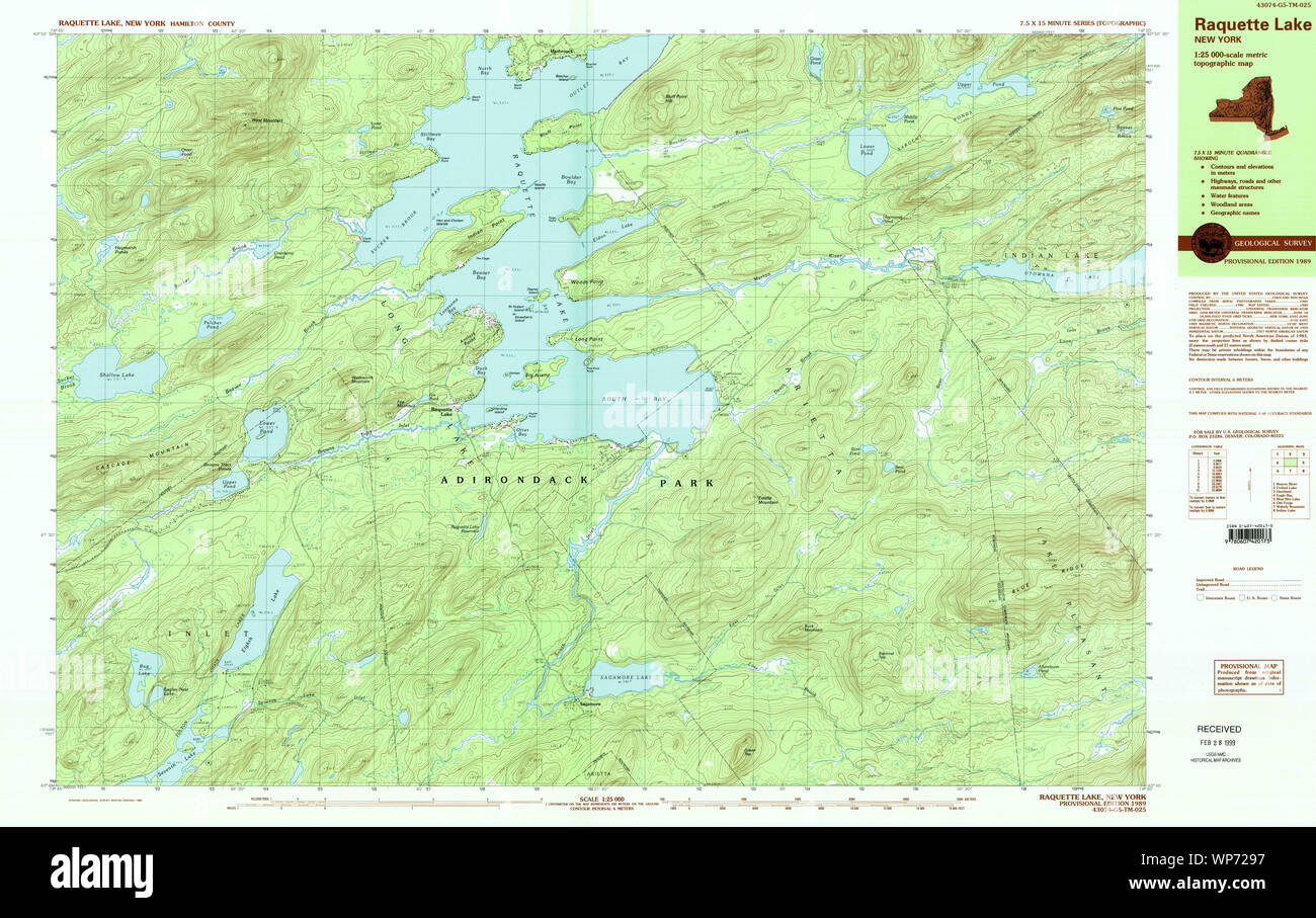 Map of raquette lake hi-res stock photography and images - Alamy