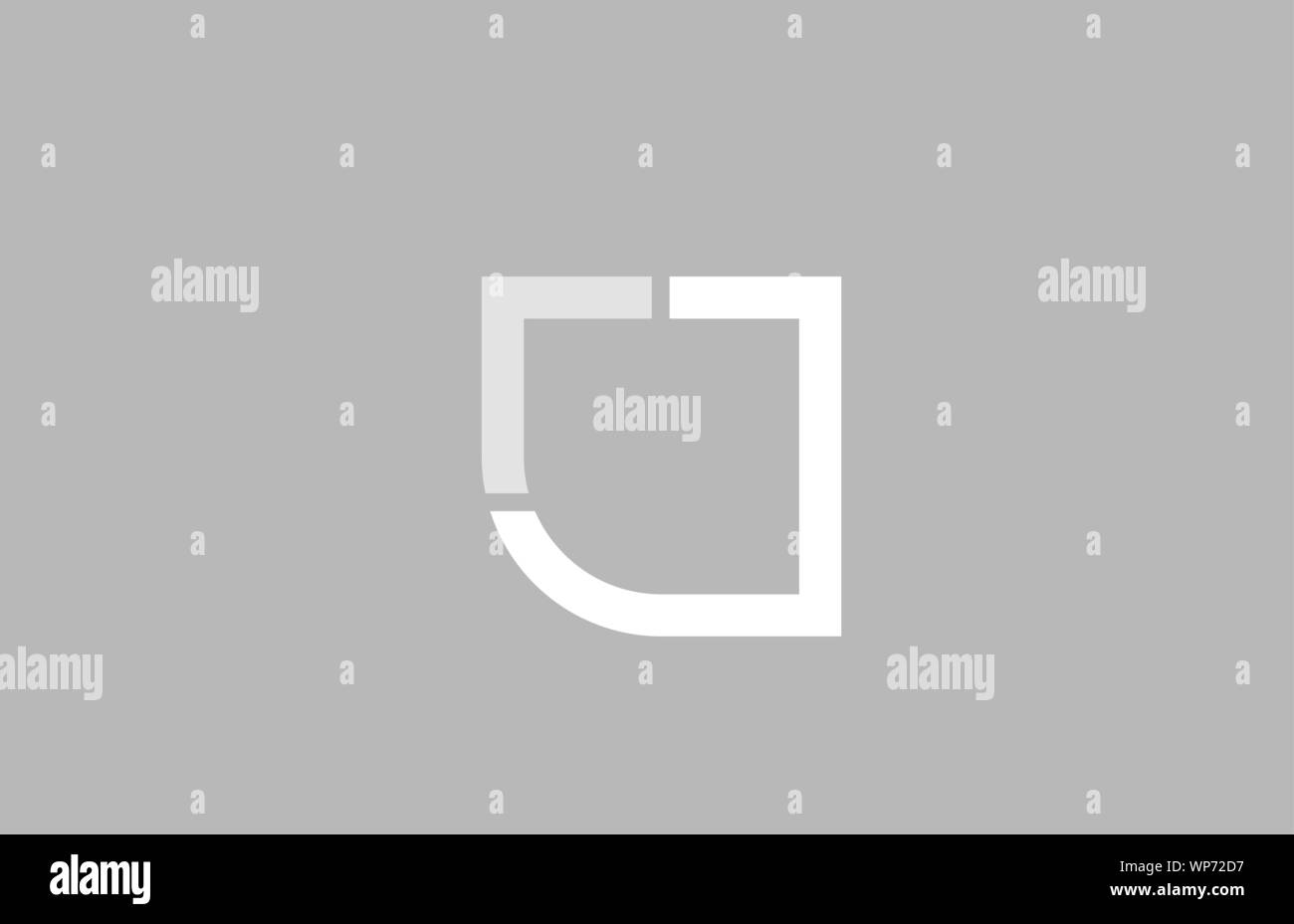 alphabet letter u in grey white colors for company logo design ...