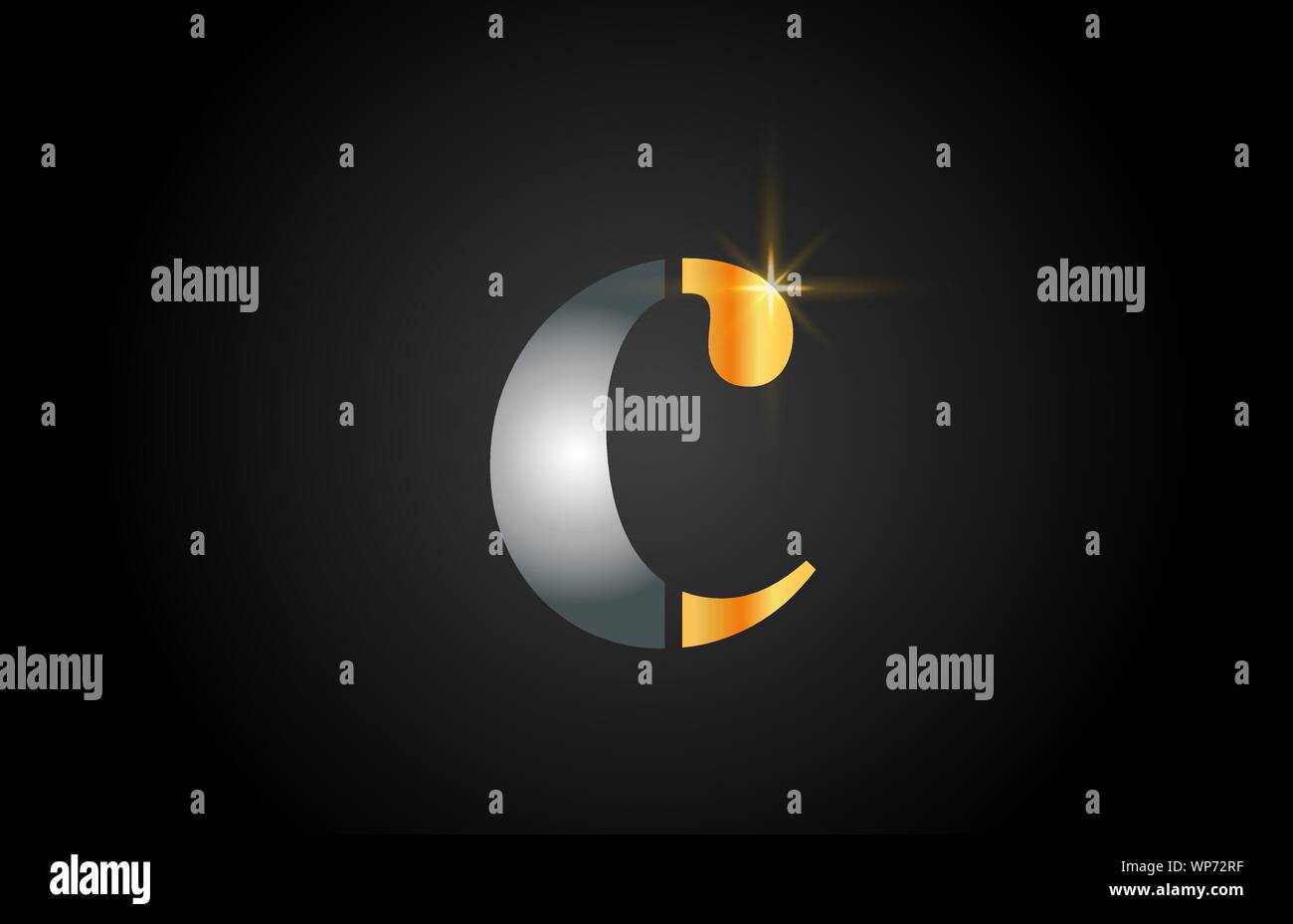 c gold alphabet letter logo design suitable for a company or business ...