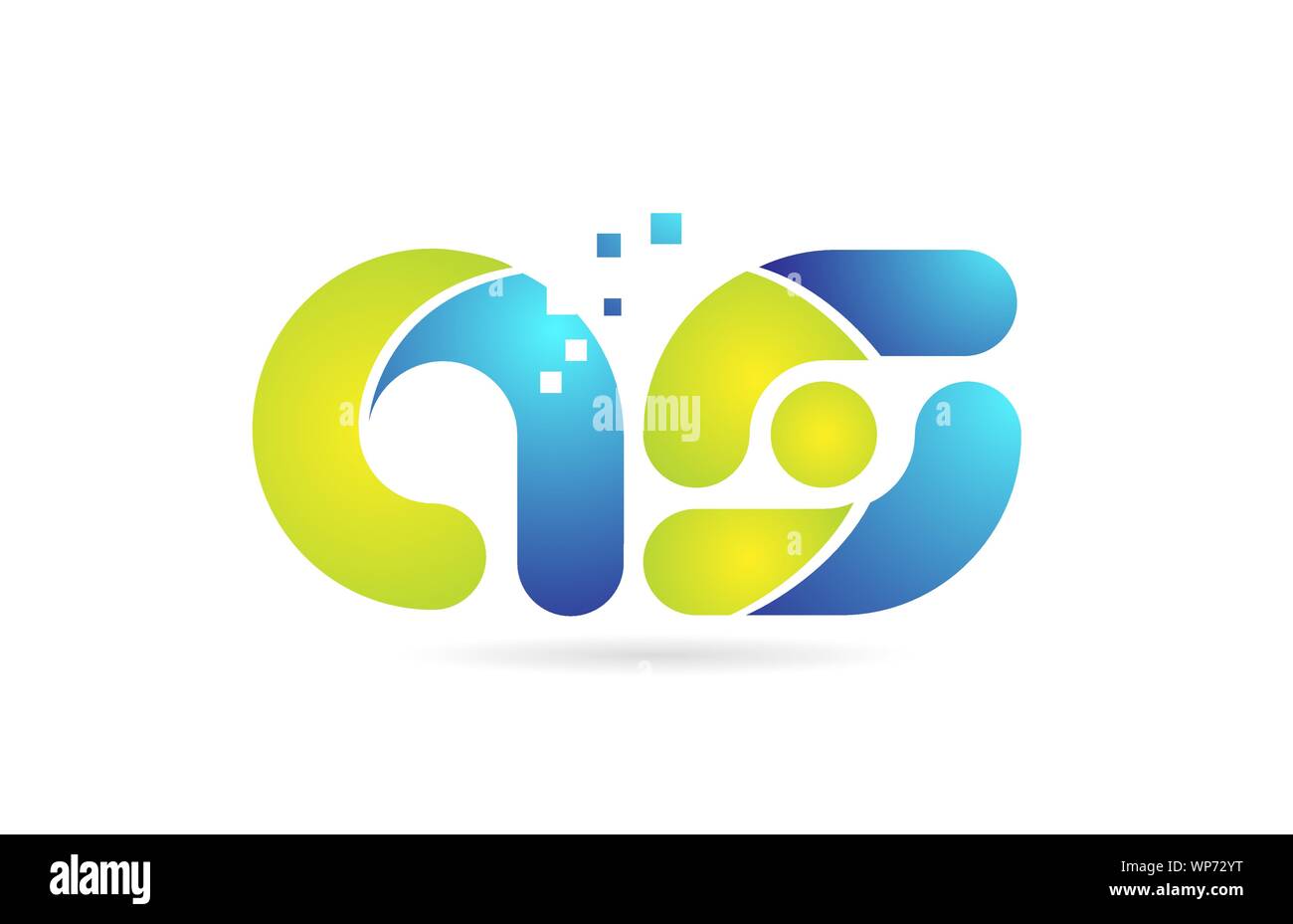 as a s blue green alphabet combination letter logo design suitable for ...