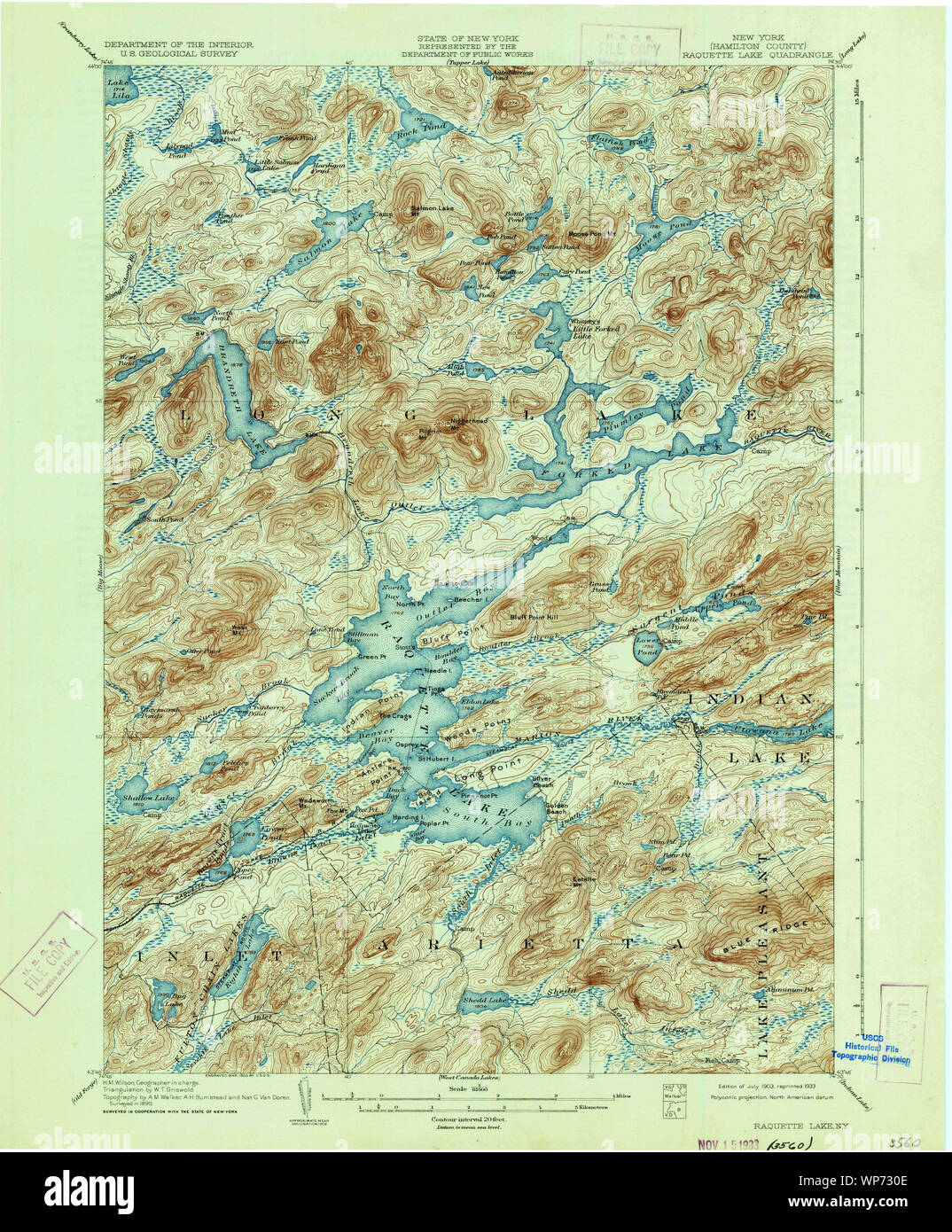 Map of raquette lake hi-res stock photography and images - Alamy