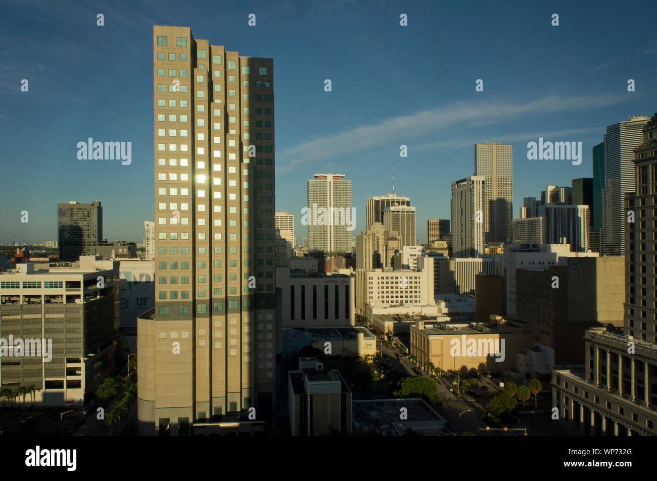 Downtown Miami, Florida looking East with Courthouse Center building ...