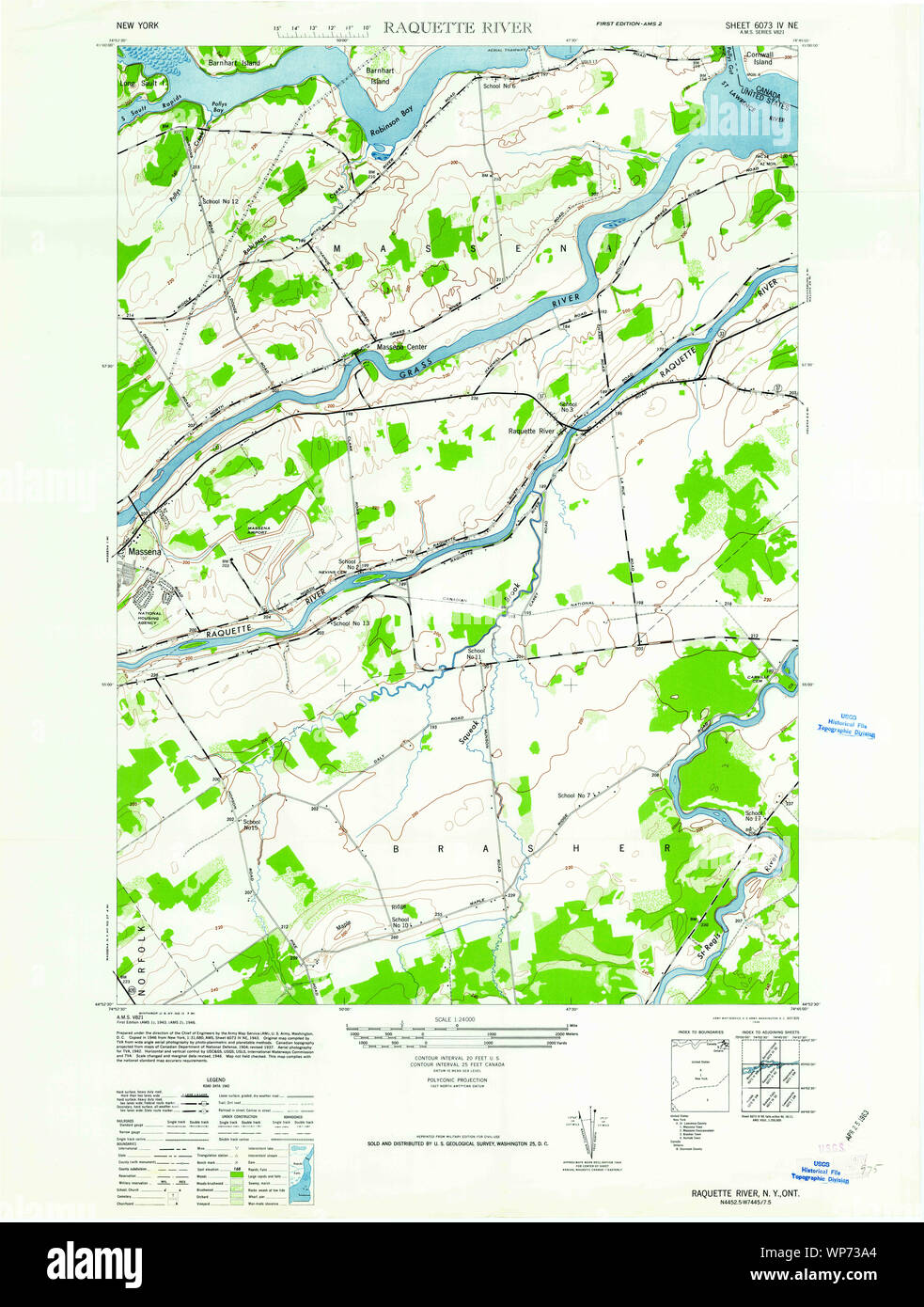 New York NY Raquette River 136017 1946 24000 Restoration Stock Photo ...