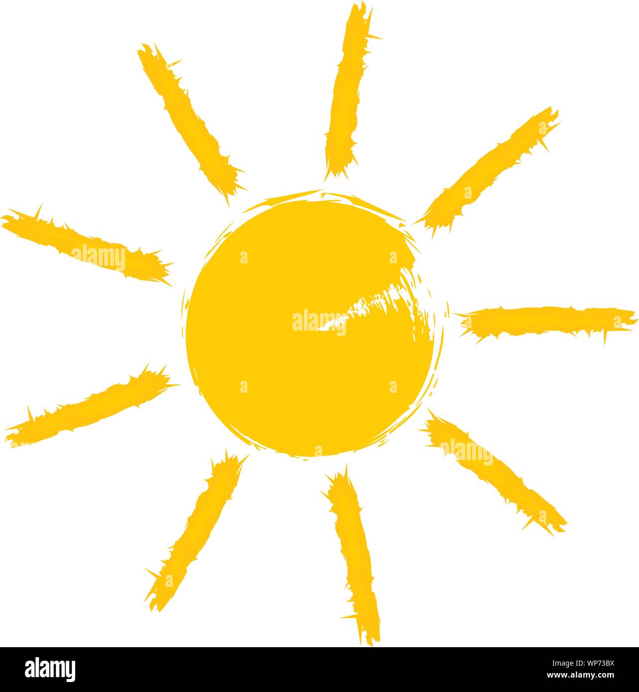 bright orange yellow sun icon or symbol vector illustration Stock ...