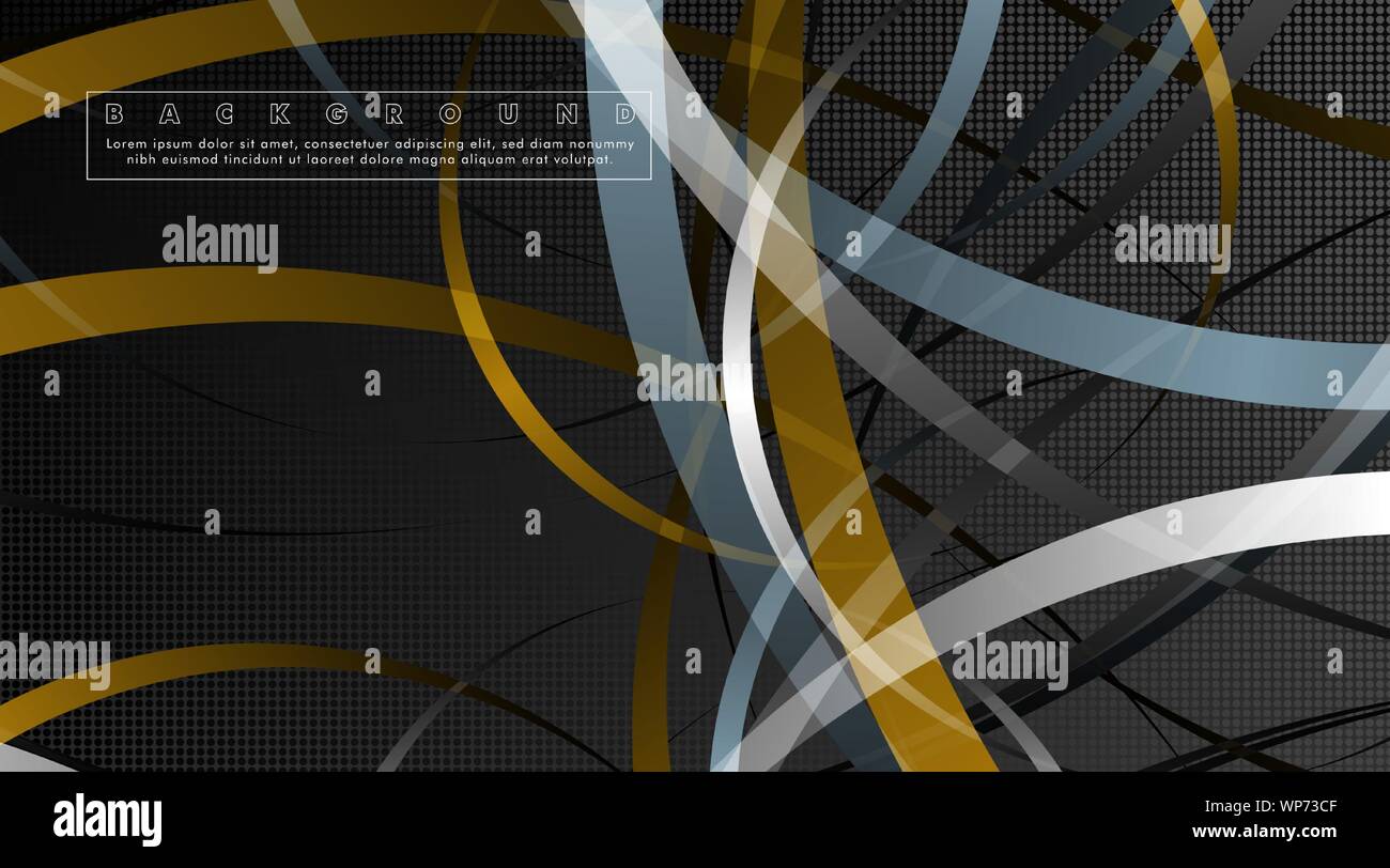 Curved abstract design with the background concept of a dark circle ...