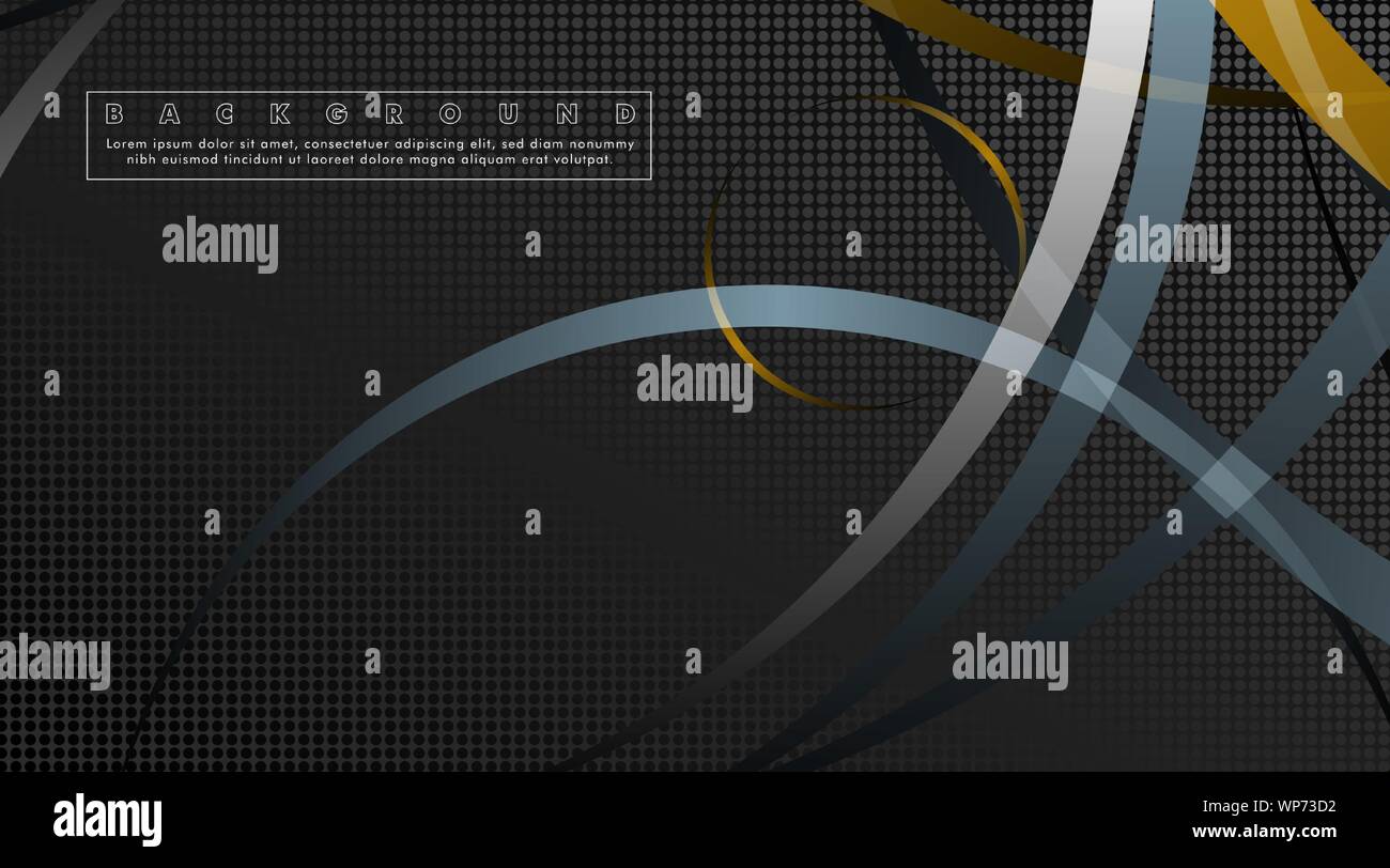 Curved abstract design with the background concept of a dark circle ...