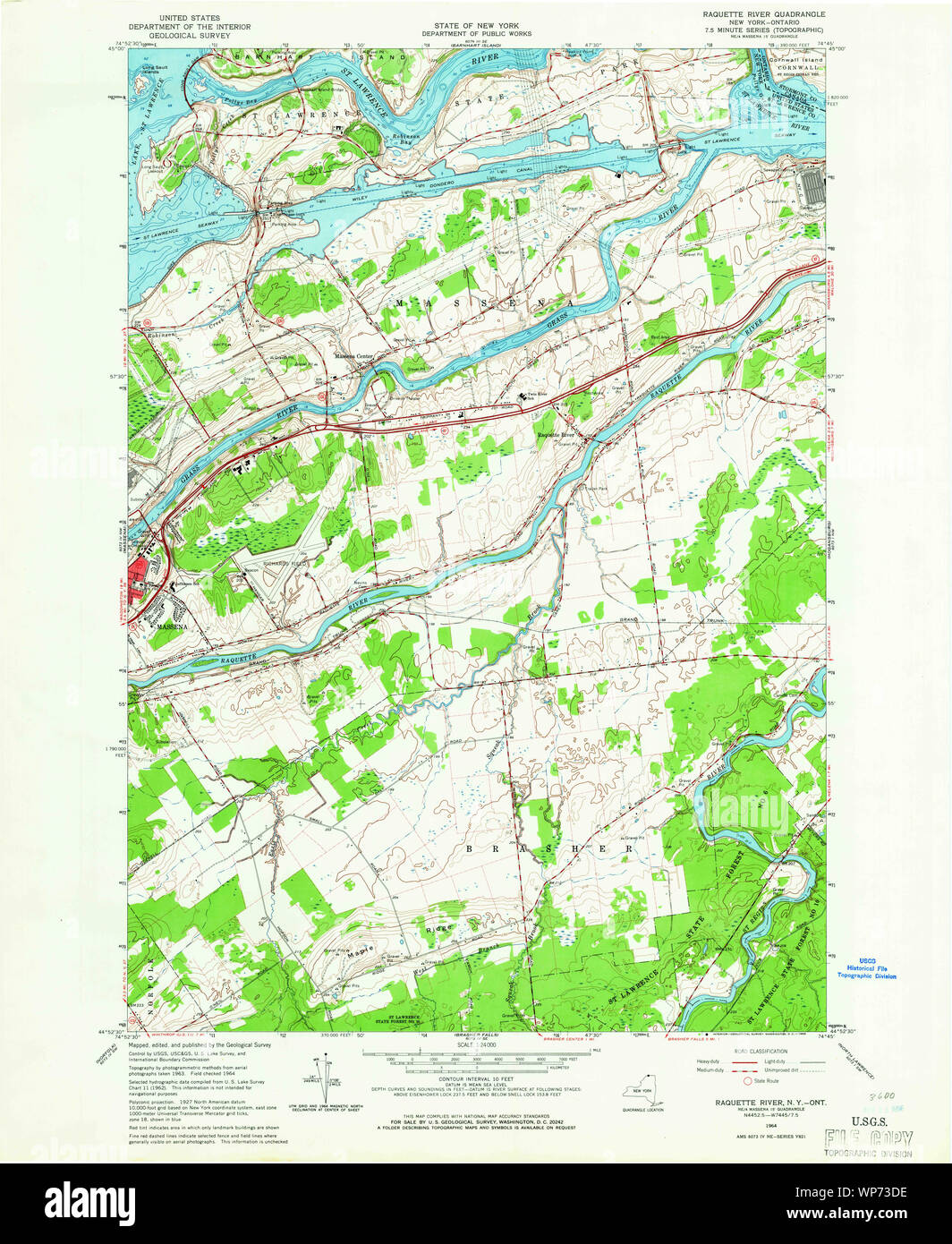 New York NY Raquette River 136021 1964 24000 Restoration Stock Photo ...