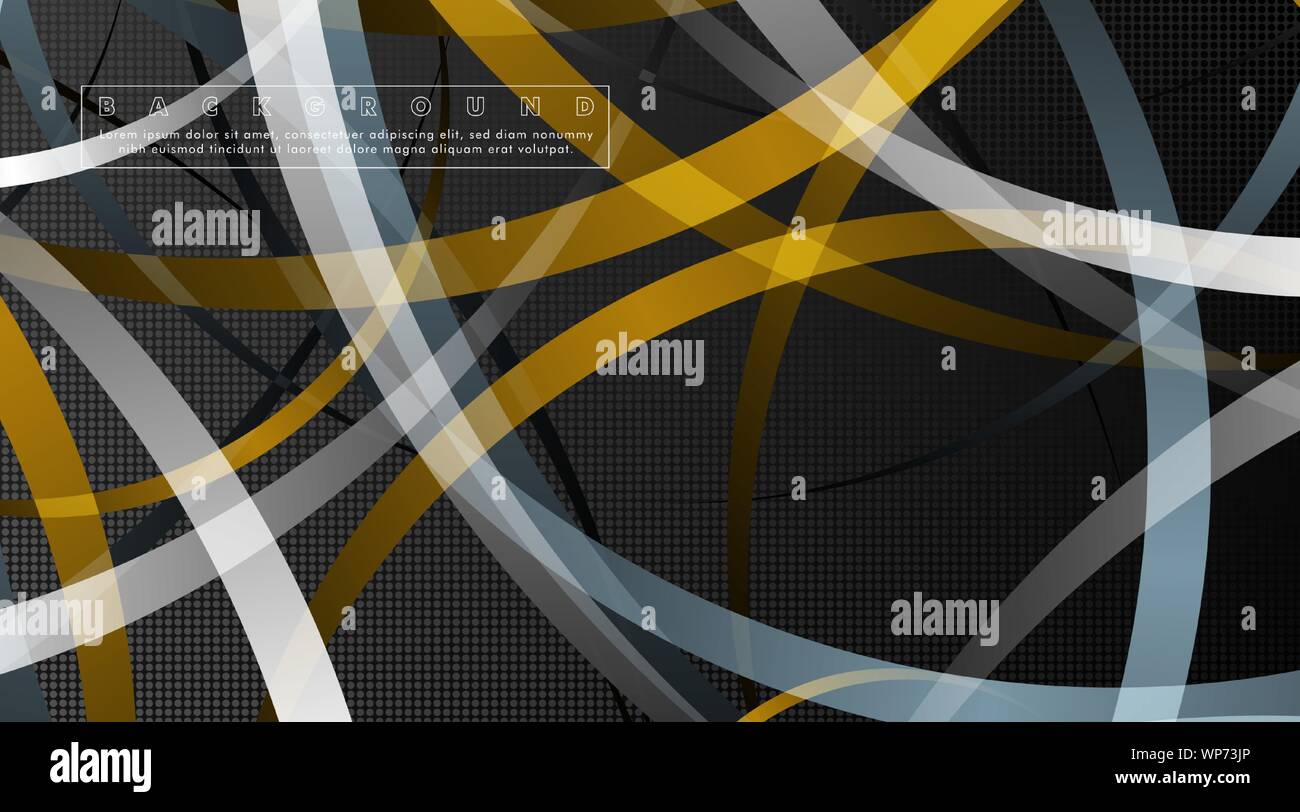Curved abstract design with the background concept of a dark circle ...