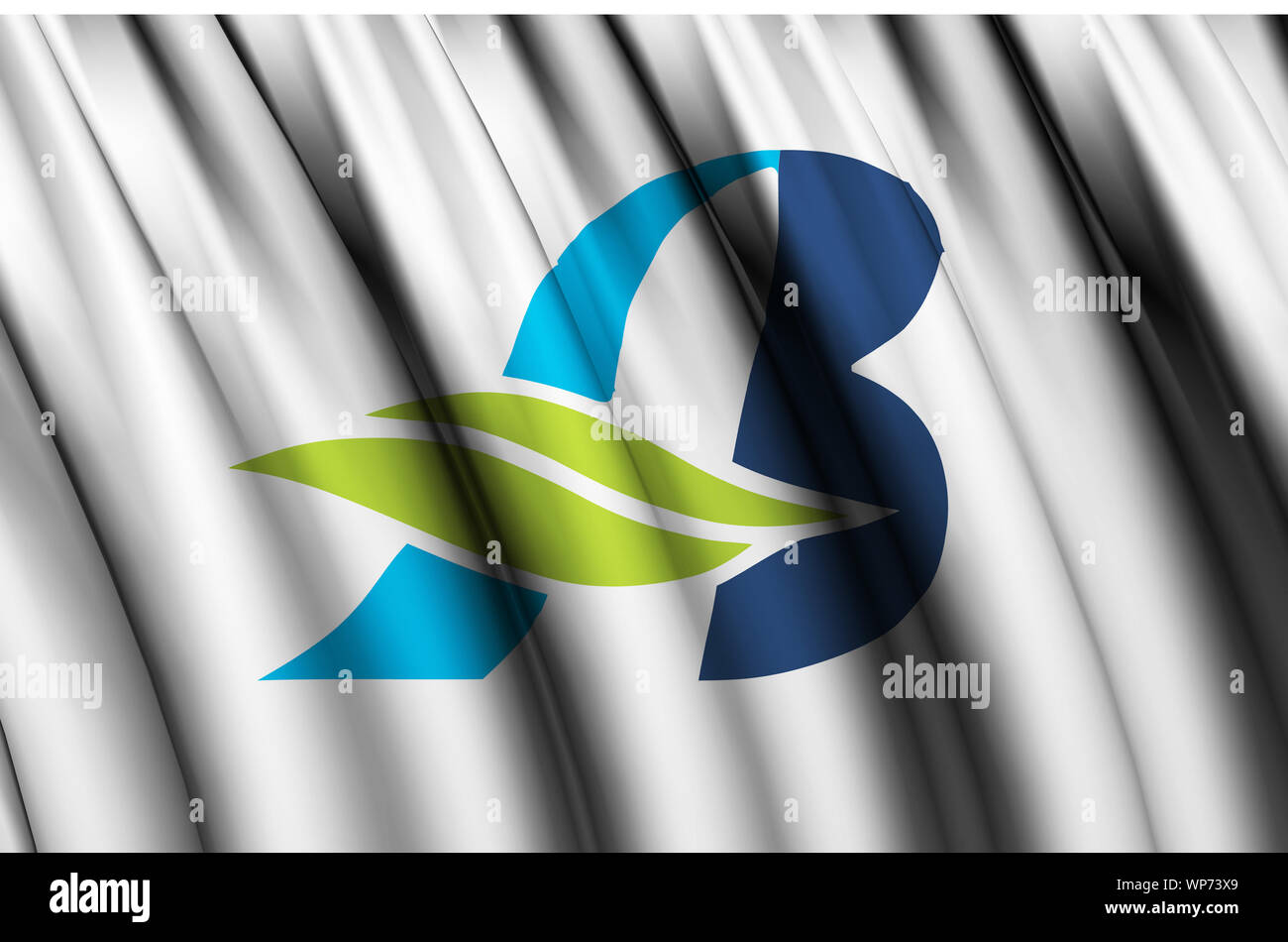 Abira waving flag illustration. Regions of Japan. Perfect for ...