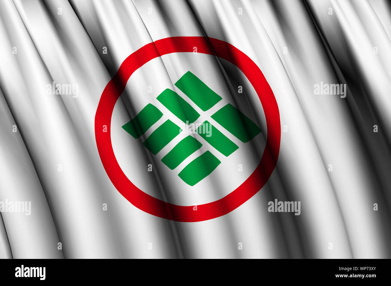 Akaigawa waving flag illustration. Regions of Japan. Perfect for ...