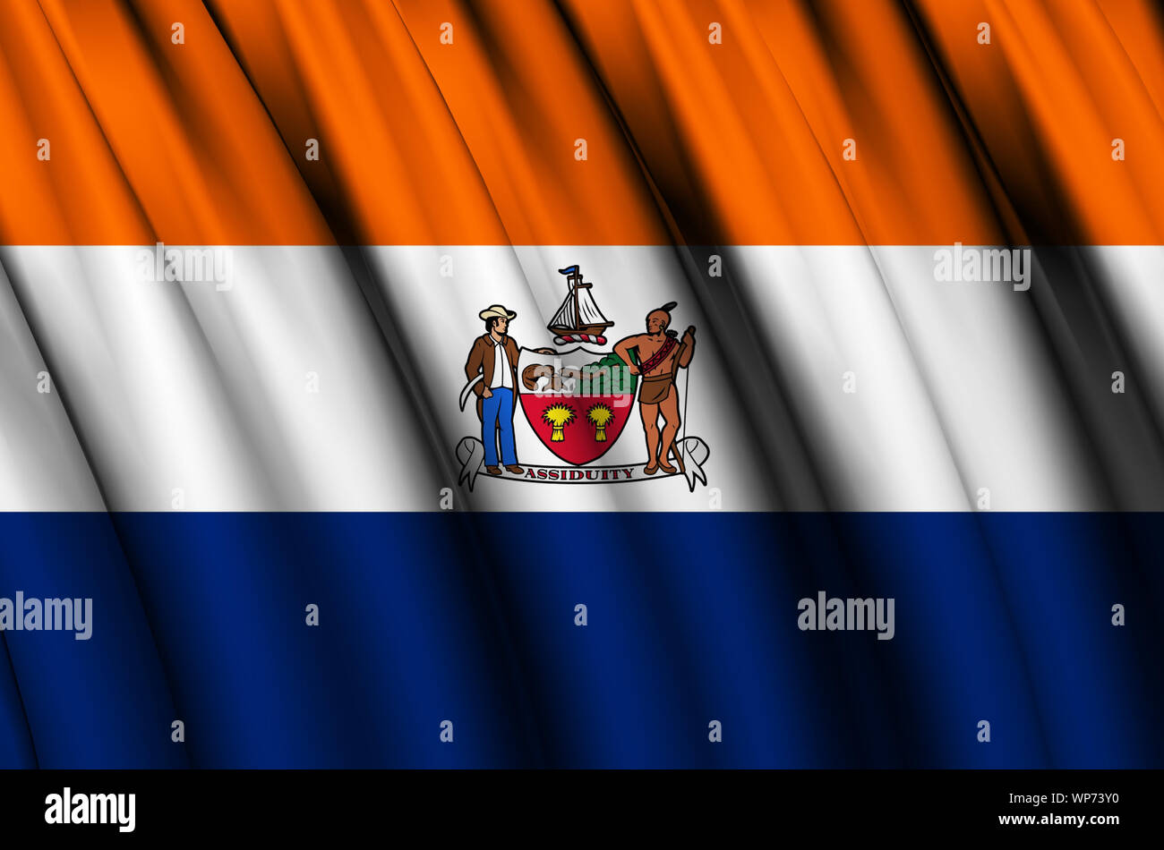 Albany New York waving flag illustration. Regions and Cities of the ...