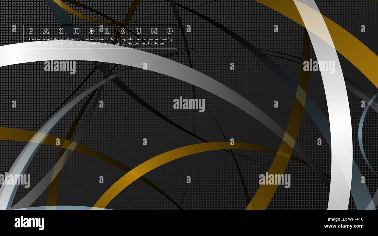 Curved abstract design with the background concept of a dark circle ...
